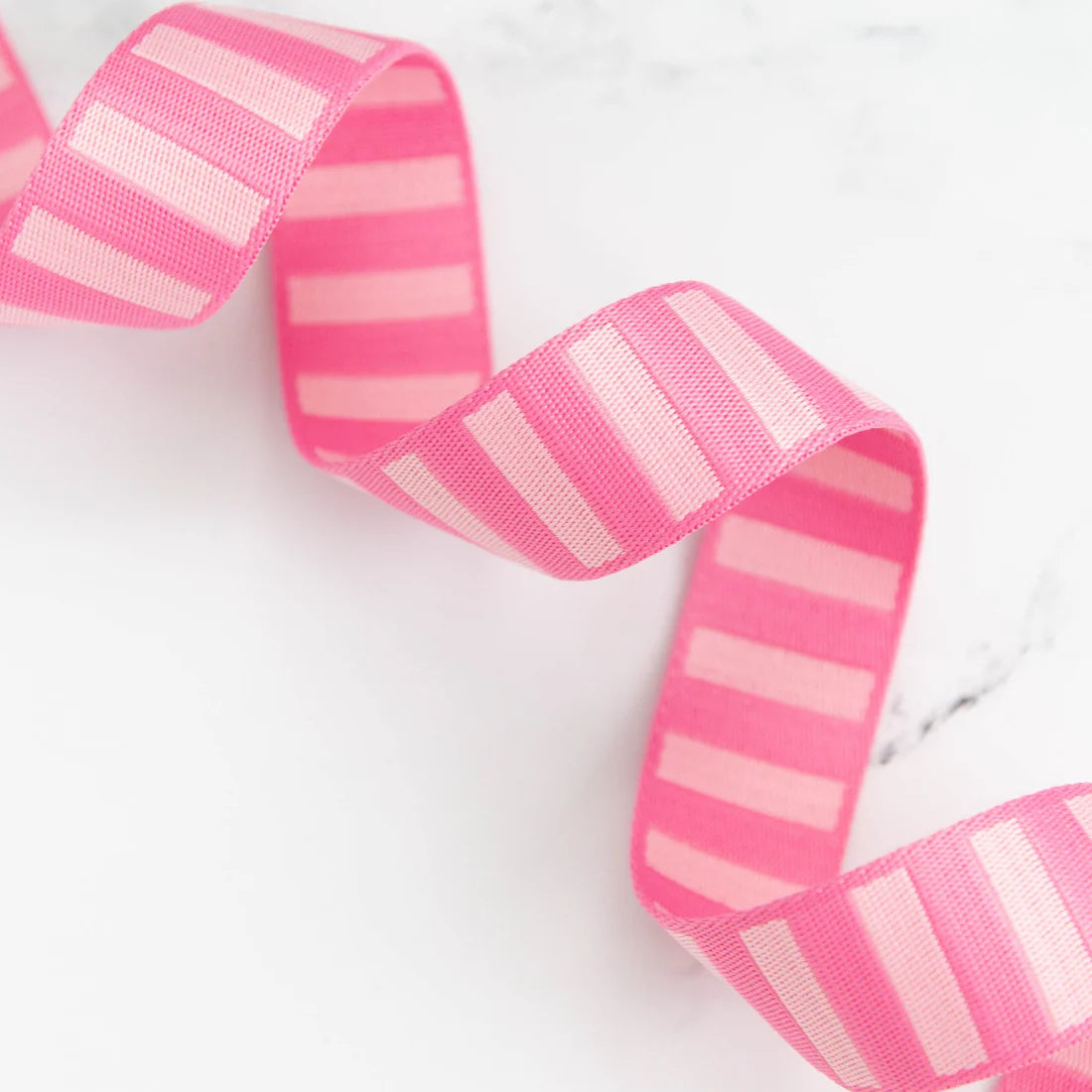 Bold Stripe Webbing 1 1/2” Flamingo & Pale Pink – Rainbow Stash