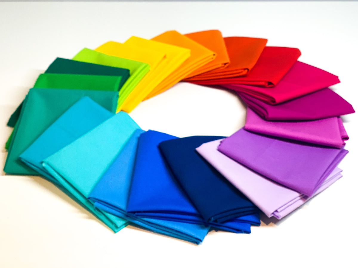 Rainbow Circle Bundle Kona Bundle - Robert Kaufman Fabrics – Rainbow Stash
