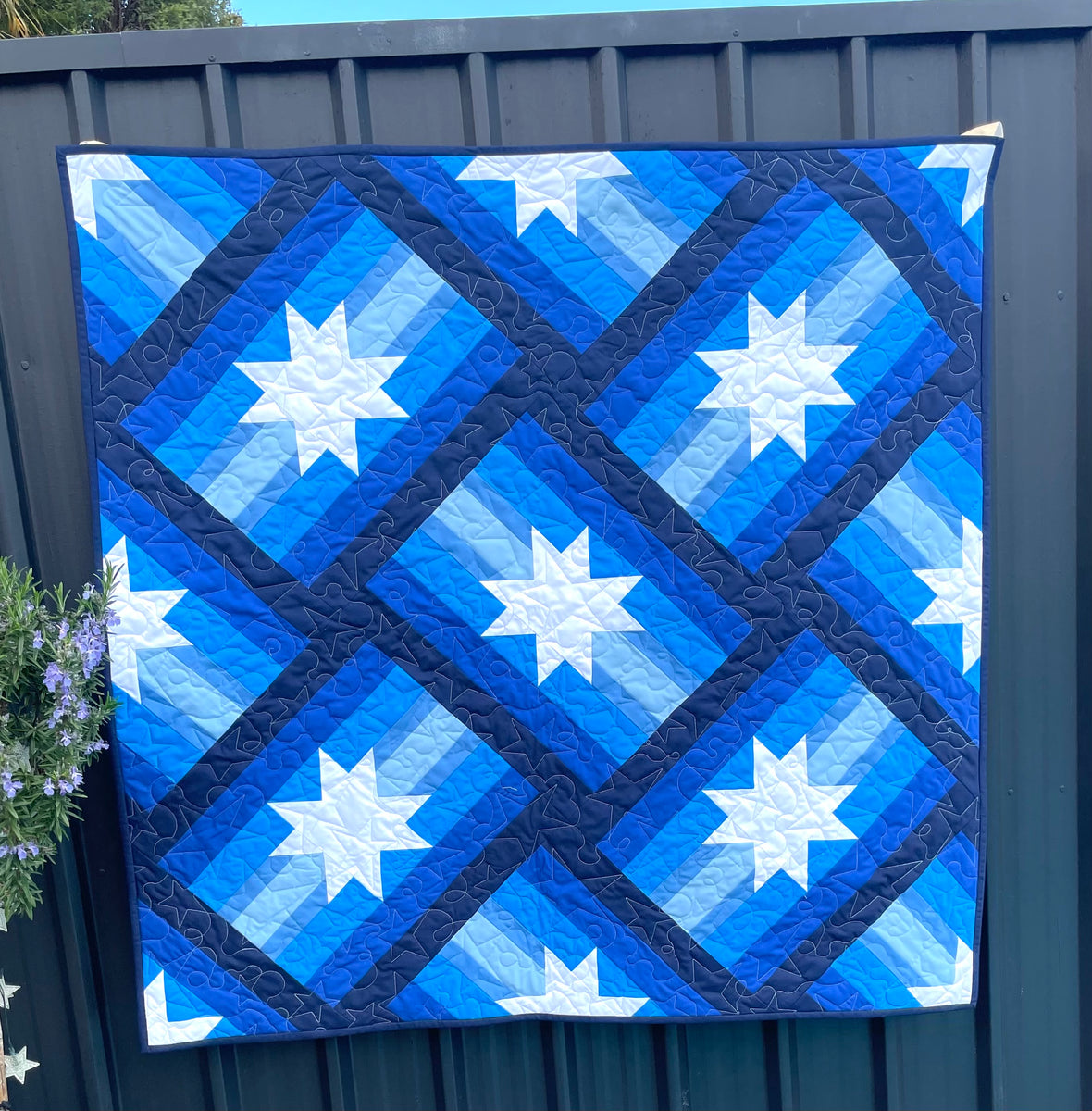 Slanted Star Quilt Kit Cool (baby size) – Rainbow Stash