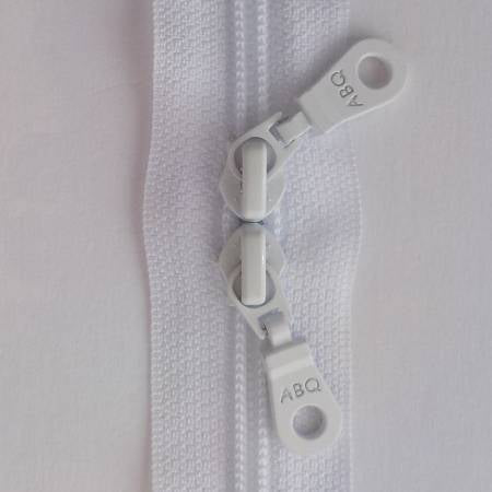 Zipper 30” Snow White Double Pull - ABQ Designs – Rainbow Stash